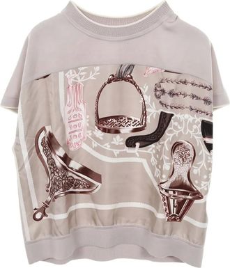 Herm&egrave;s blouse en soie &agrave; imprim&eacute; graphique - Tons neutres