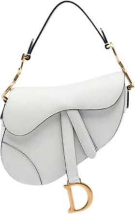 Dior Sac port&eacute; &eacute;paule Pre-owned Saddle - Femme - Pre-owned - Blanc - Taille: ONE Size