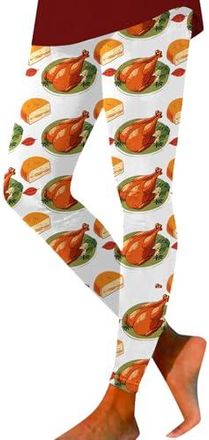 Generic Legging de sport 2026 pour femme - Imprim&eacute; citrouille - Taille haute - Confortable - Respirant - Pour le sport, blanc, XXL