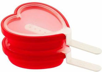 Koala Spain Silikonformen für Eiscreme oder Kekse, stapelbar, Herzform mit Deckel, 2 Stück