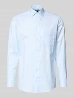 Olymp Regular Fit Business-Hemd mit Strukturmuster und Kentkragen