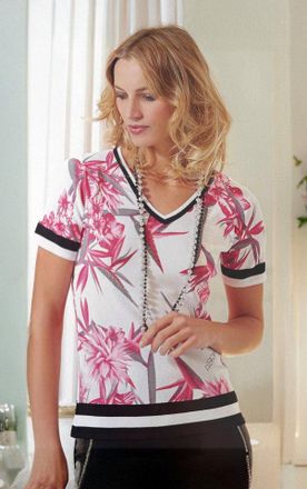 Passioni Print-Shirt T-Shirt mit tropischem Print