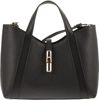 Furla Shopper & Totes - Hammered Leather Tote Bag With Hardware - Gr. unisize - in Schwarz - f&uuml;r Damen