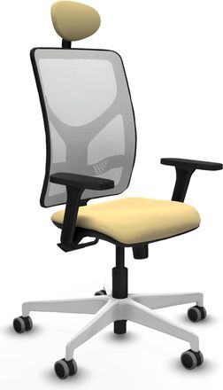 Piqueras y Crespo Schreibtischstuhl mit Rollen und 3D-Armlehnen, h&ouml;henverstellbare Lendenwirbelst&uuml;tze und festes Kopfteil, ausgestattet mit 3 Positionen und Schneidscha