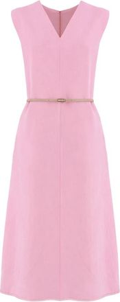 Fabiana Filippi Femme, Robes, Rose, Taille: 40 FR Robe Fluide en Lin et Viscose