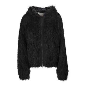 Jucca Femme, Vestes, Noir, Taille: 38 FR Shaggy Faux Fur Jacket