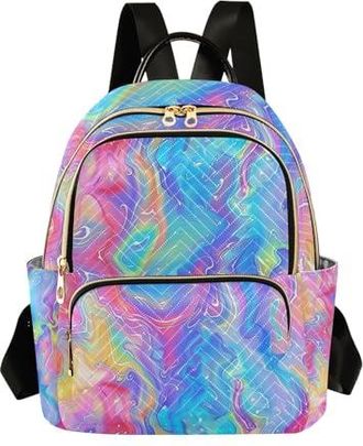 Mnsruu Mini sac à dos pour femme holographique arc-en-ciel fluide, petit sac à dos tendance pour femme, sac à dos décontracté, Multi1156, S