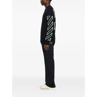 Off-white Arrow-Motif Cotton Knit Sweater - Black