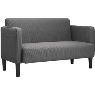 vidaXL Vidaxl - Canap&eacute; causeuse gris fonc&eacute; 109 cm tissu velours c&ocirc;tel&eacute;