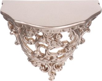 NUOBESTY Vintage Wandregal mit Geschnitztem Blumenmuster Kompakter Wand Organizer aus Resin Dekoratives Regal für Wohnzimmer Schlafzimmer Küche Vielseitiges Wa