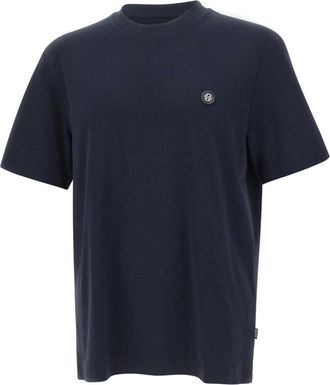 HUGO BOSS Homme, Tops, Bleu, Taille: 2XL T-shirt en coton merceris&eacute; avec monogramme Double B