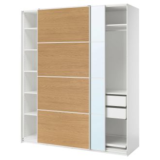 IKEA PAX / MEHAMN/AULI Kleiderschrank mit Schiebet&uuml;ren