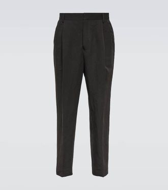 Dries Van Noten Pantalon droit en lin et coton