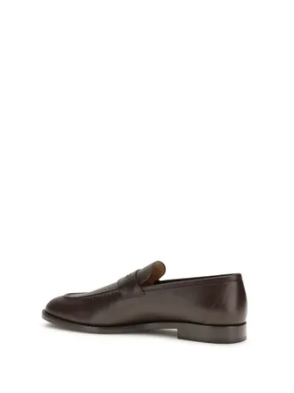 Loro Piana Womens Loafers Sergio French Coffee Calf Leather