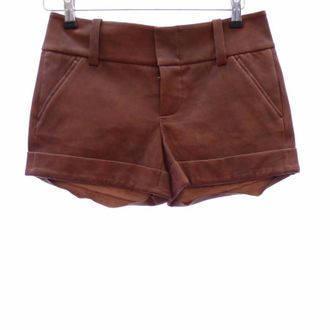 Alice & Olivia Alice + Olivia Brown Leather Shorts Size S