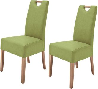 Roomscape home24 Polsterstuhl Alessia II 2er-Set 47 x 99 x 59cm Gr&uuml;n/Kiwigr&uuml;n/Eiche