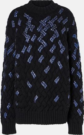 Dries Van Noten Pullover aus Schurwolle mit Pailletten
