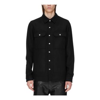 Rick Owens Outershirt aus Loden - - Shirts - Herren - Schwarzk - L