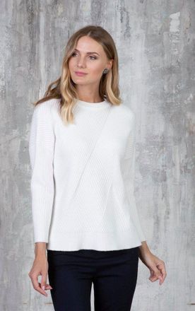 Passioni Strickpullover Rundhalspullover mit Rippenmuster