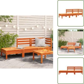 vidaXL Canap&eacute; de jardin 3 places cire marron bois de pin massif - Canap&eacute; De Jardin - Mobilier De Jardin - Meubles De Jardin - Canap&eacute; Ext&eacute;rieur - Chaise