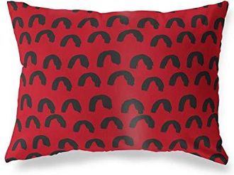 Bonamaison Le Jardin du Lin Kissen Zierkissenbezug Rot-Schwarz Kissenbezug, Weich Bequem, Für Zuhause Autos Büro Sofa Wohnzimmer Couch Schlafzimmer Dekor, 35x50 