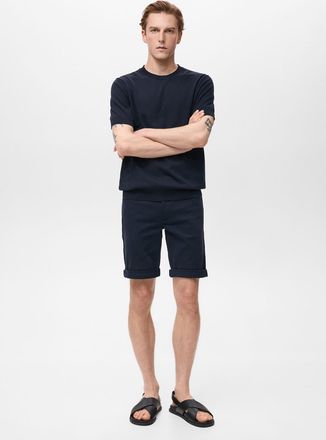 Mango Bermuda en jean slim fit bleu marine - Homme - 38 - MANGO MAN