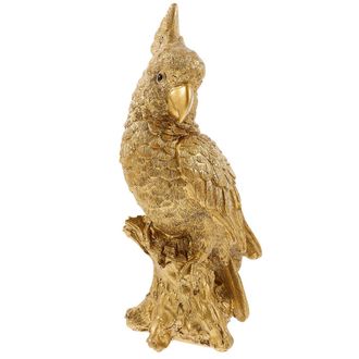 Amosfun Golden Papagei Deko Figur Aus Kunstharz 25X12X8 5Cm Kreative Wohnzimmer Und Weinschrank Dekoration Vogel Figur F&uuml;R Tv Schrank