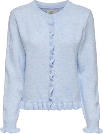 Jacqueline de Yong JdY Letty L/S on Frill Cardigan KNT Noos, Bleu Ciel, S