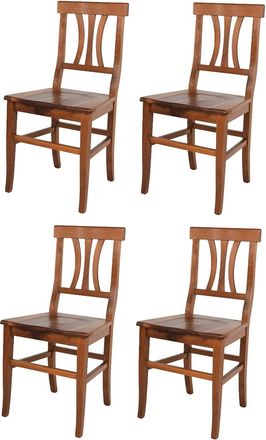 Tommychairs Tommychairs - 4er Set St&uuml;hle Artemisia f&uuml;r K&uuml;che und Esszimmer, robuste Struktur und Sitzfl&auml;che aus lackiertem Buchenholz im antike Walnussfarbe