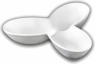 Wilmax England Wilmax WL-992599/A Porzellan Geteiltes Gericht, Weiss, 13cm Länge