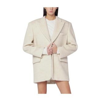 Andamane Femme, Vestes, Blanc, Taille: 38 FR Veste Blanche en M&eacute;lange de Laine