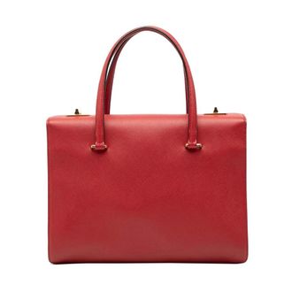 Prada Sac &agrave; main structur&eacute; en cuir Pre-owned - Femme - Pre-owned - Rouge - Taille: ONE Size
