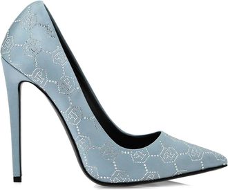 Philipp Plein escarpins Decollete Monogram 120 mm - Bleu