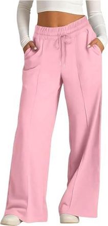 Generic Pantalon Running Femme Fluide Été Long Pants Détente Mode Élastique Streetwear Léger Chic Elegant Vêtement Confortable Classique Taille Haute 2025 Pan