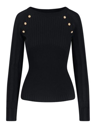 Balmain Pull Col Rond - Noir