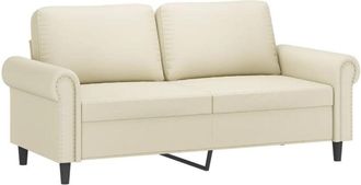 vidaXL 2-Sitzer-Sofa Creme 140 cm Kunstleder Vidaxl