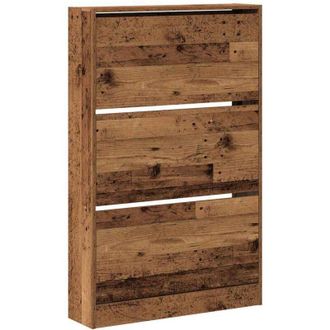 vidaXL Vidaxl - Armoire &agrave; chaussures avec porte Bois ancien 80 x 21 x 125.5 cm