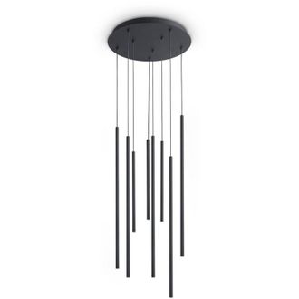 Ideal Lux Ideal Lux LOOK Suspension Cluster noire &agrave; 8 LED 1550 lm 3000 K