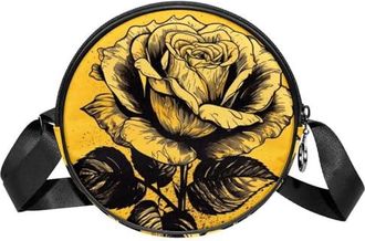 Generic Circle Sac &agrave; bandouli&egrave;re pour femme, petit sac &agrave; bandouli&egrave;re avec fermeture &eacute;clair et bretelles r&eacute;glables, sac &agrave; main rond d&eacute;contract&eacute; pour femmes et 