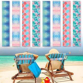 Boao 8 St&uuml;ck Handtuchb&auml;nder f&uuml;r Strandst&uuml;hle, Kreuzfahrt-Handtuch-Clips f&uuml;r Lounge, Strand, Pool, St&uuml;hle, Handtuchhalter, elastisch, Strandzubeh&ouml;r f&uuml;r den 