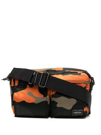 Porter-Yoshida & Co. sac port&eacute; &eacute;paule &agrave; imprim&eacute; camouflage - Orange