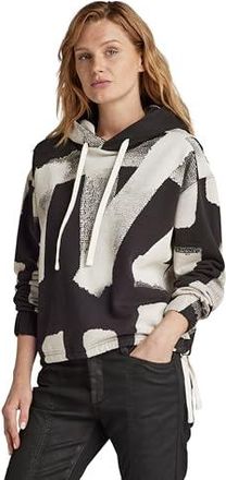 G-Star G-Star Femme Sweat À Capuche Calligraphy Allover Loose, Multicolore (dk black raw paint D24384-D589-G421), S