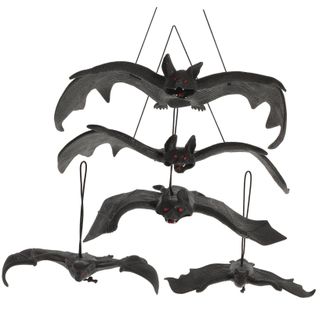 Cabilock 1 Satz Simulation Fledermaus Anh&auml;nger Hallow Fake Bat Einzigartiges Realistisches Fledermausmodell Schwarzes Fledermausmodell des Deckelspielzeugs Cri