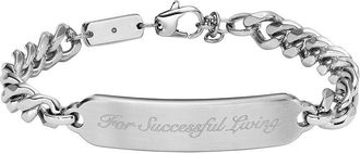 Diesel Herren Silberfarbenes Edelstahlarmband mit Karabinerverschluss