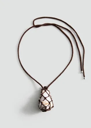 Mango Collier cordon coquillage marron - Femme - Taille unique - MANGO