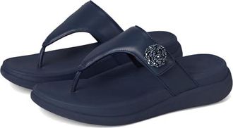 FitFlop Womens F-Mode Go Beadie-Button Adj. Flatform T/P Sandals, bleu marine, 39 EU