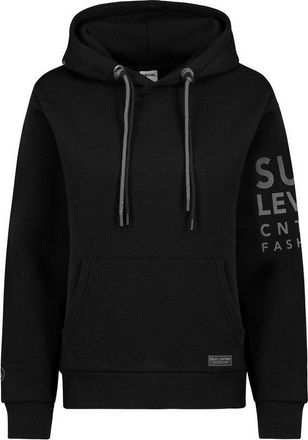 Sublevel Kapuzenpullover Damen Hoodie mit auffälligen Prints auf Ärmel und Sweater, Kapuzensweatshirt mit Kängurutasche, mit Kapuze