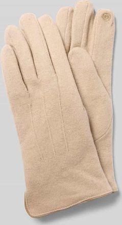 Eem Fashion Handschuhe aus Woll-Mix mit Logo-Applikation