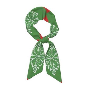 Generic &Eacute;charpe &agrave; carreaux flocon de neige pour femme - &Eacute;charpe pour sac &agrave; main de No&euml;l en satin de soie - Pour le sport, le yoga, le visage