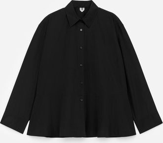 Arket Baumwollbluse Mit Sch&ouml;&szlig;chen -Schwarz